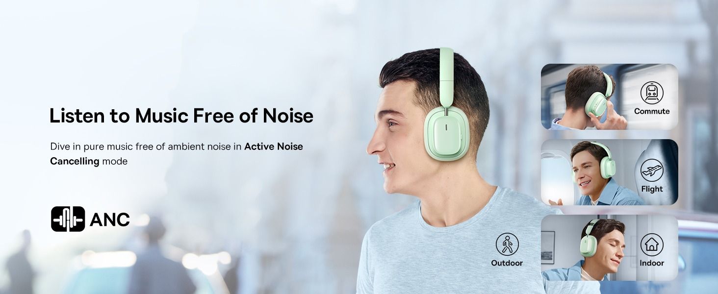 Arqoob - Baseus Bowie H1i Wireless Headphones - 100H Playtime ANC ...